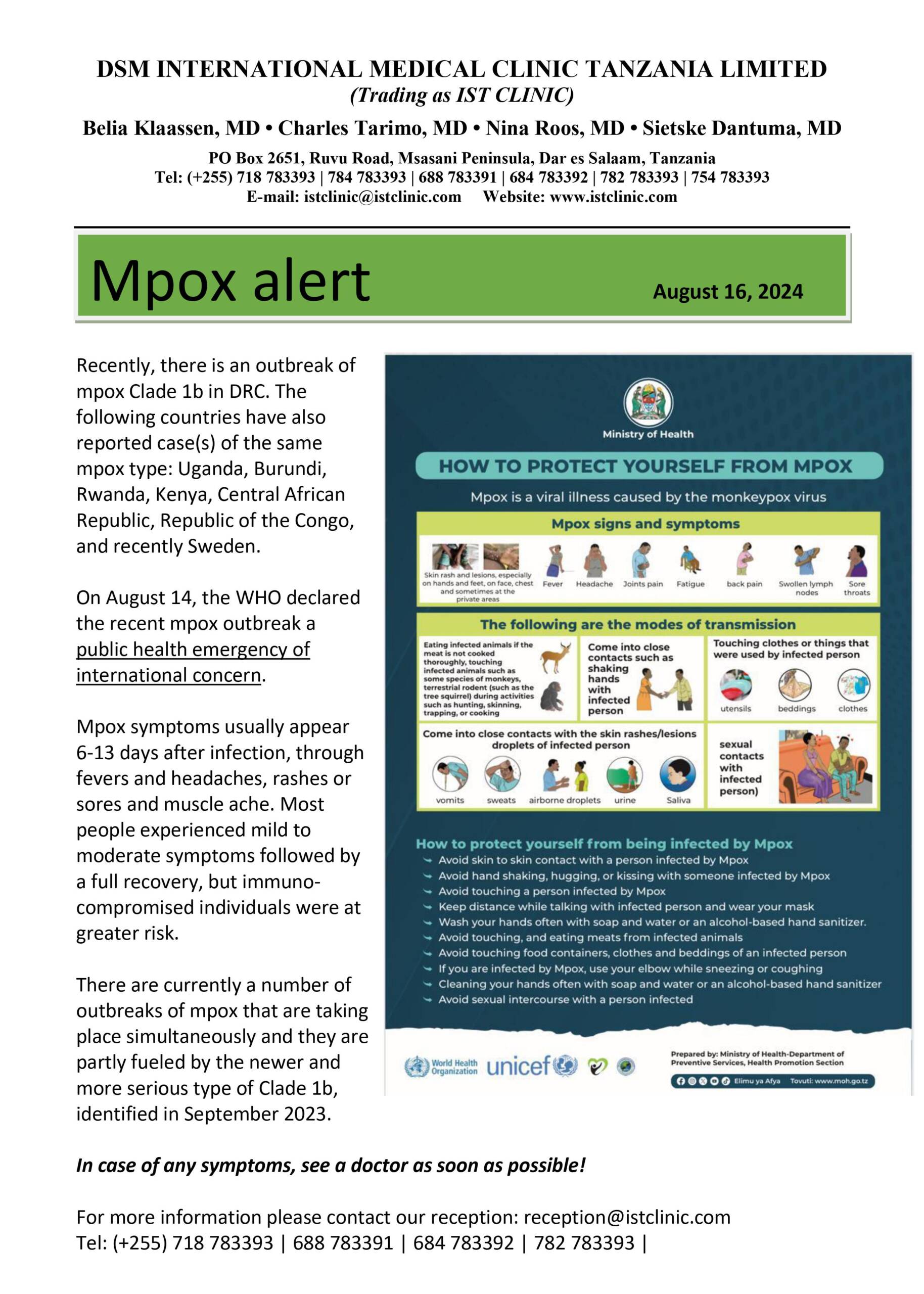 Mpox alert – IST Clinic – Primary care Clinic